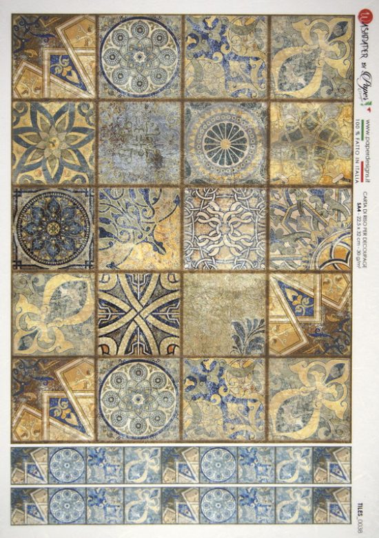 Rice Paper - Tiles Brown (22 x 32cm) - Napkin Shop