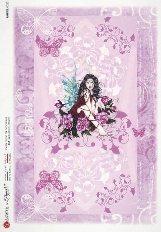 Rice Paper - Purple Fairy (22 x 32cm) - Napkin Shop