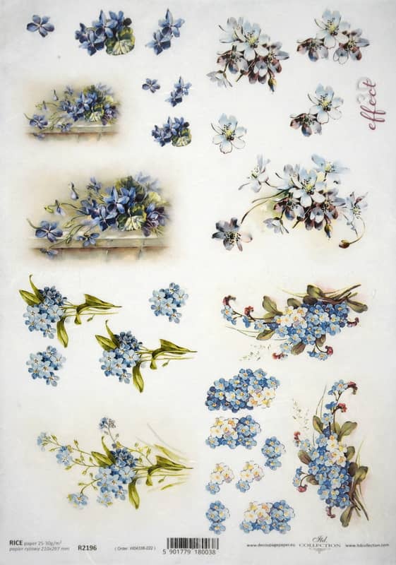 Rice Paper Decoupage - Spring Flowers - R2196 - Napkin Shop