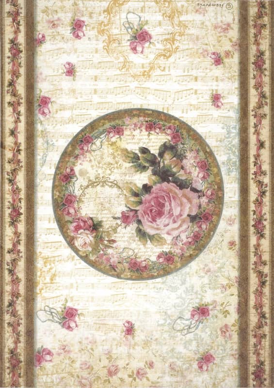 Stamperia Rice Paper A4 - Precious - Peony - DFSA4827 - Napkin Shop
