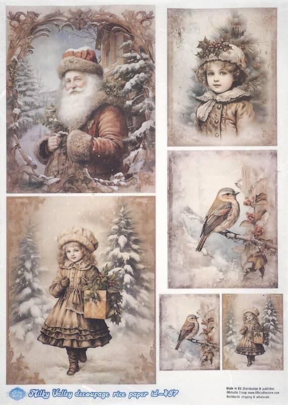 AB Studio Decoupage Rice Paper A/4 - Nostalgia: Santa Claus and Young ...